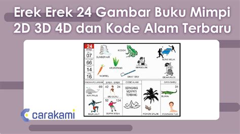 Erek Erek 24 Gambar Buku Mimpi 2d 3d 4d And Kode Alam Terbaru