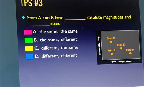 Solved Stars A And B Have Absolute Magnitudes And Sizes A Chegg