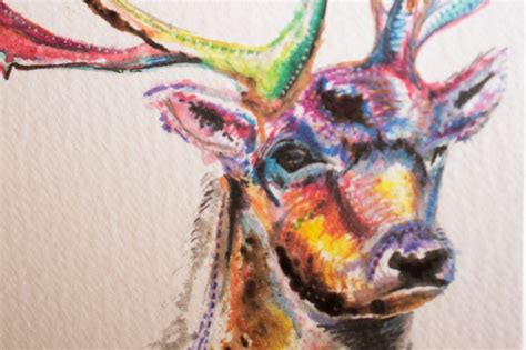 Watercolour Stag Card Stag Card Deer Stag Art Deer Art Watercolour