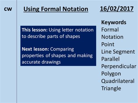 Introduction To Formal Notation Teaching Resources