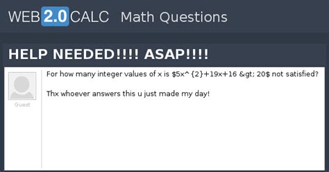 View Question Help Needed Asap