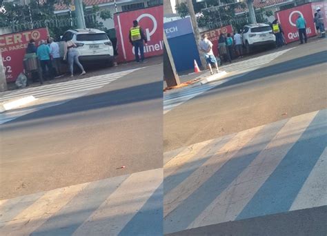 Jornal Somos Mulher perde controle de veículo e colide em muro na av