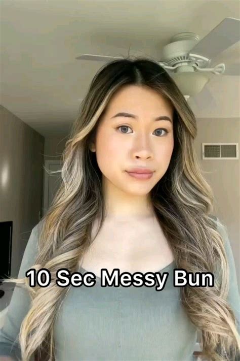 10 Sec Messy Bun Hair Styles Red Hair Hair Tutorial