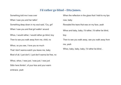 Etta James Id Rather Go Blind Lyrics Pdf