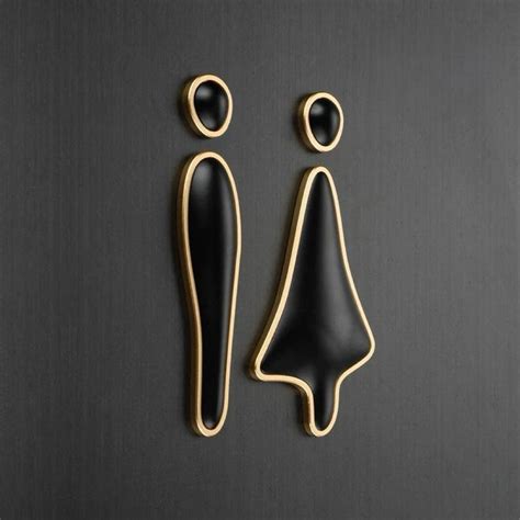 Luxury 3d Metal Aluminum Washroom Sign Restroom Sign Bathroom Sign Toilet Sign Door Logo