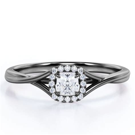 Jeenmata Twisted Split Shank 035 Tcw Princess Cut Diamond 4 Prong
