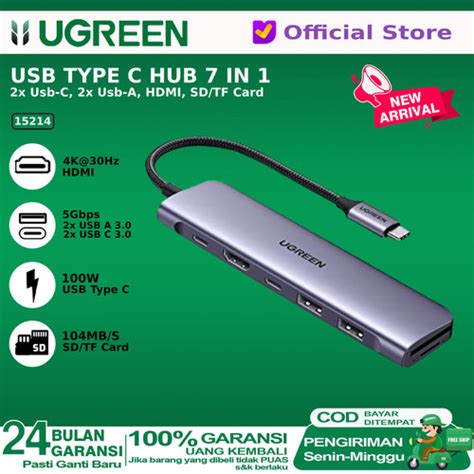 Jual Ugreen Usb C Hub 7 In 1 Usb 30 Hdmi Sd Tf Card 4k 30hz Display