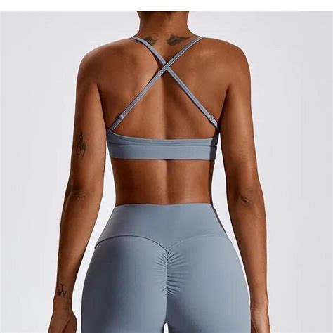 Open Back Sports Bra Blue Fits Like An Xss Never Depop