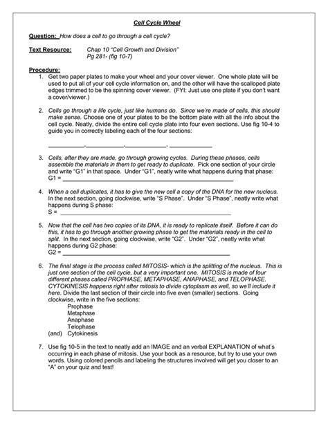 Cell Cycle Wheel Directions