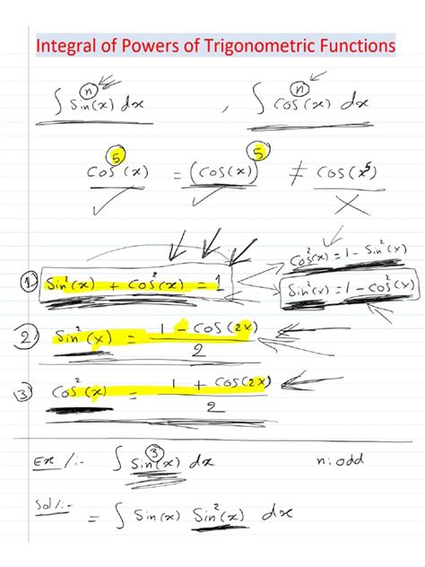 Int Of Power Of Trig Functions Pdf