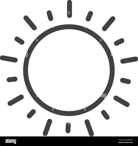 Sunshine Icon Hot Summer Sun Linear Symbol Stock Vector Image And Art
