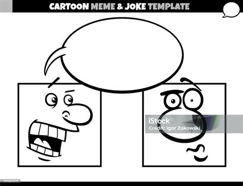 Cartoon Meme Template With Comic Characters Stock Illustration