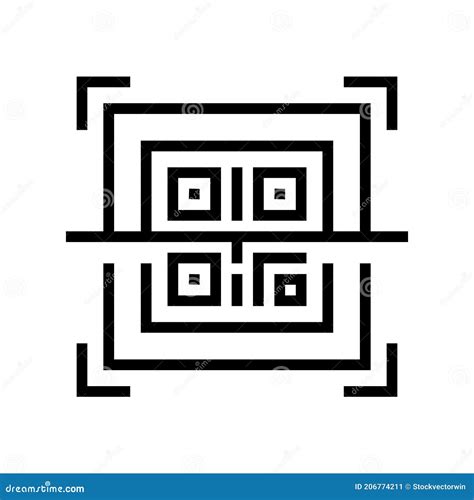 Scanning Qr Code Line Icon Vector Isolated Illustration Stock Illustration Illustration Of