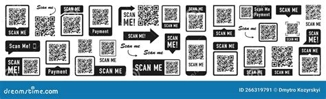 Qr Code Set Scan Me Scan Qr Code Icon Template Scan Me Qr Code For Smartphone Stock Vector