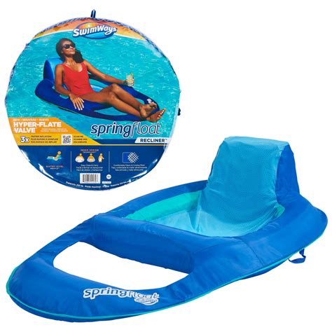 Swimways Spring Float Recliner Chair For Swimming Pool Inflatable Pool