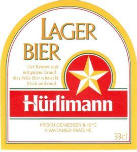 Drink Label Hürlimann Lager Bier Brauerei A Hürlimann Zürich