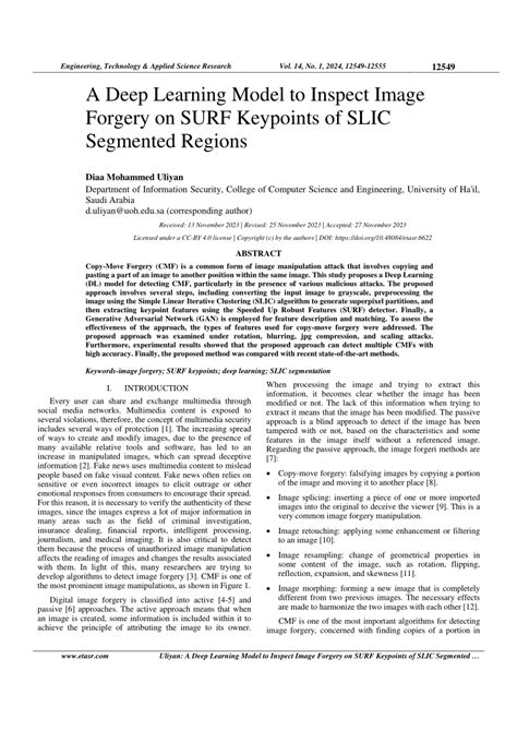 Pdf A Deep Learning Model To Inspect Image Forgery On Surf Keypoints