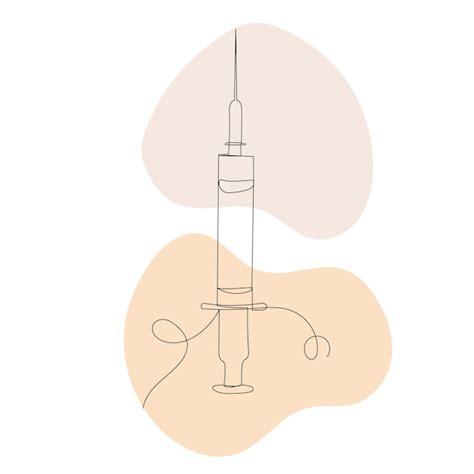 Dessin De Seringue Par Un Vecteur De Ligne Continue Vecteur Premium