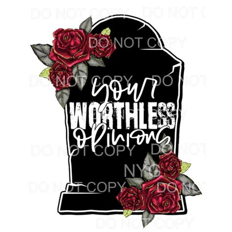 Martodesigns Your Worthless Opinions Headstone Red Roses