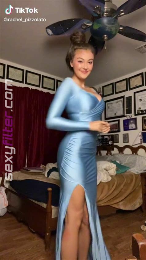 Hot Rachel Pizzolato Shows Cleavage In Blue Dress