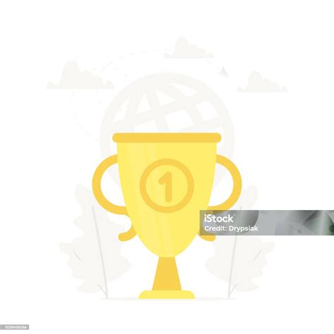 큰 금 트로피 그림입니다 비즈니스 프레 젠 테이 션에 흰색 배경 돈 성공 챔피언 승리 Championship에 대한 스톡 벡터