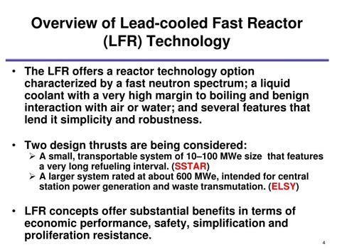 Ppt The Lead Cooled Fast Reactor Concepts For Small And Medium Sized