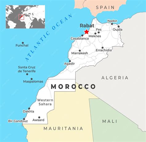 Premium Vector Morocco 3d Map With Borders Of Regions And Its Capital