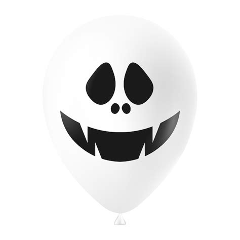 Premium Vector Halloween White Balloon Illustration With Scary And