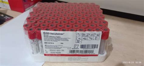 Promo Bd Vacutainer Tabung Serum Tube Pln Plh 13x75 Red 4ml Diskon 17