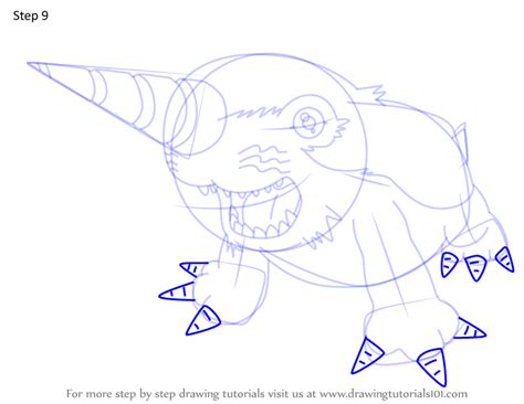 How To Draw Drimogemon From Digimon Digimon Step By Step