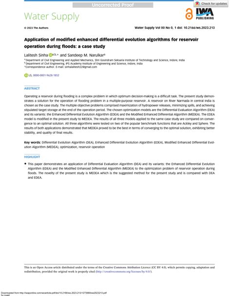 pdf application of modified enhanced differential evolution