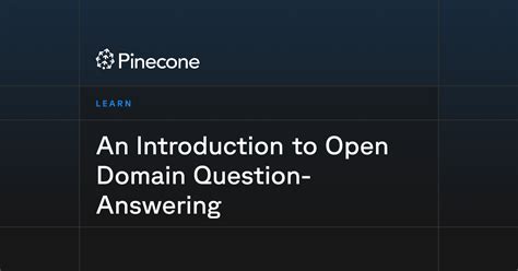 An Introduction To Open Domain Question Answering Pinecone