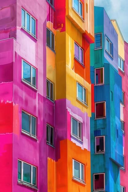 The Buildings Are Brightly Coloured Architecture City Neighbourhood
