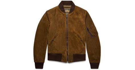 Schott Nyc Ma 1 Suede Bomber Jacket In Brown For Men Lyst