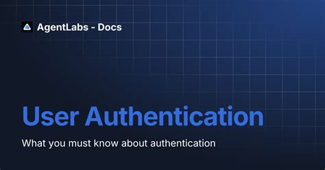User Authentication AgentLabs Docs