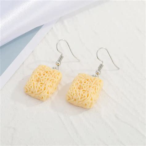 Creative Simulation Noodles Earrings Personality Funny Food Temu