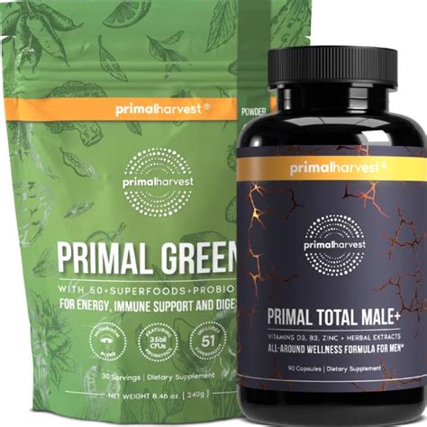 Primal Harvest Primal Total Male And Primal Greens Mens Multivitamin And Nutritional Supplement