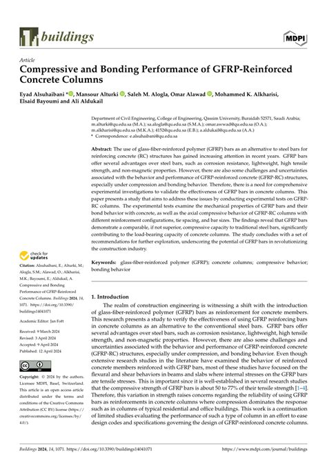 Pdf Compressive And Bonding Performance Of Gfrp Reinforced Concrete