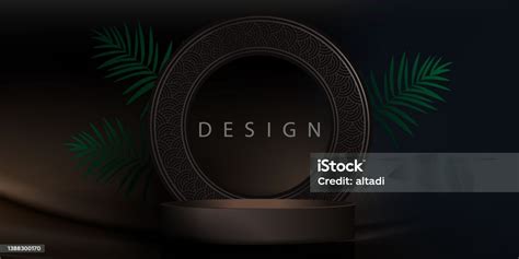 연단과 테두리가 있는 둥근 프레임이 있는 다크 브라운 그라데이션 배경 1위에 대한 스톡 벡터 아트 및 기타 이미지 1위 갈색 구도 Istock