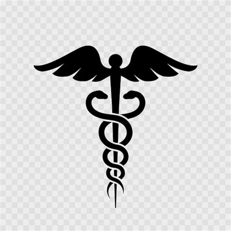 Caduceus 의료 기호 과 함께 의료 로고 고립 된 터 프리미엄 벡터