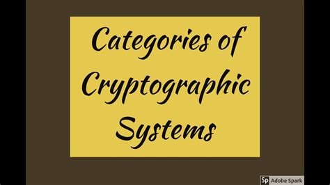 Categories Of Cryptographic Systems Types Youtube