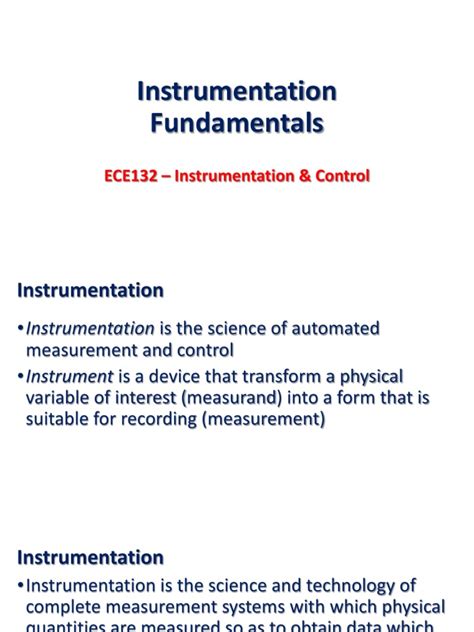 Instrumentation Fundamentals Pdf Instrumentation Signal Electrical Engineering