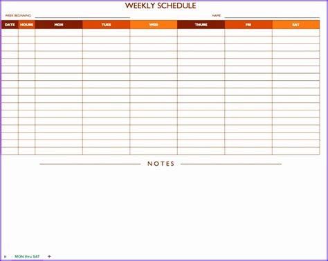 8 Excel Week Schedule Template Excel Templates Excel Templates