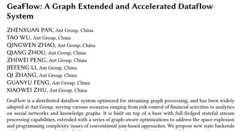 Tugraph Analytics Stream Graph Computing Paper Selected For International Top Conference Sigmod