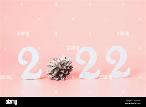 New Year 2022 Greeting Card Mockup Festive Composition Of Numbers