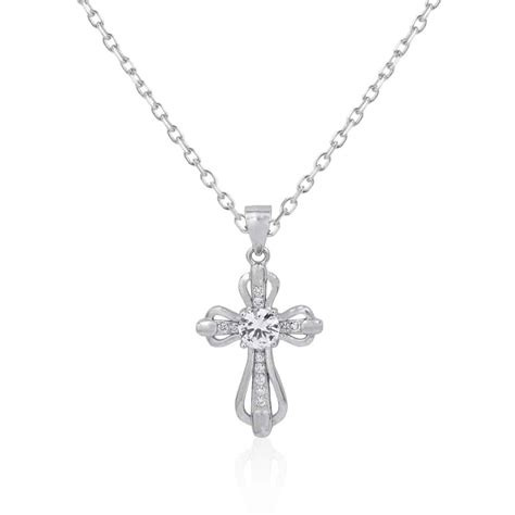 Cadena con dije Cruz de Plata 925 y zirconias Joyería Alahas