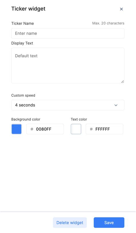 how to add a text ticker for a virtual event in zuddl