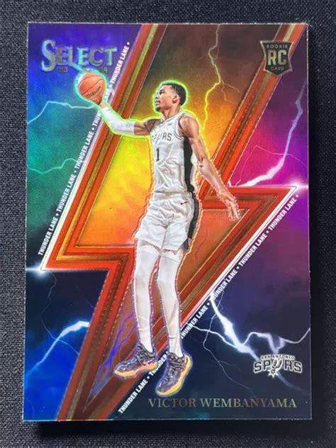 2023 24 PANINI SELECT Victor Wembanyama Red Prizm Thunder Lane Rookie