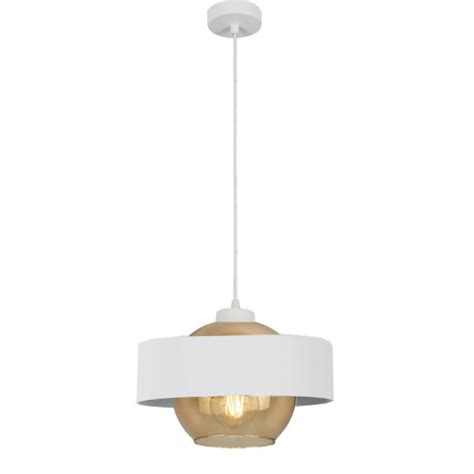 Lampa wisząca ze szklano metalowym kloszem C698 Elsa Edinos pl