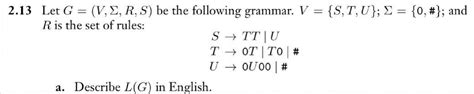 Solved 213 Let G V E R S Be The Following Grammar V